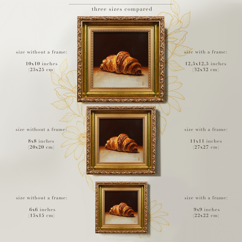 Original Hand-Painted Croissant Miniature Oil Painting – DrawWithDi